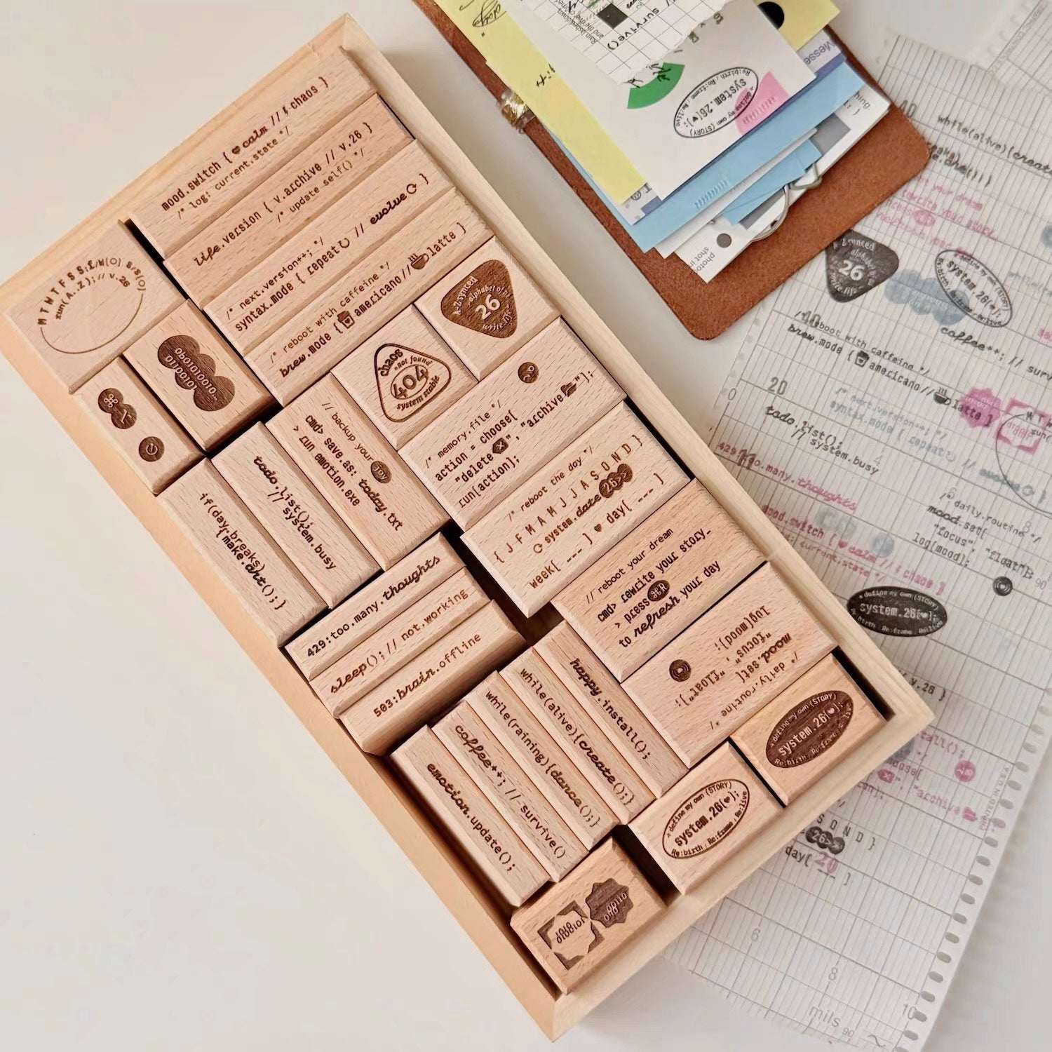 NEW! Sissi - | 27pcs Rubber Stamp Set | Wooden Box – Emma Stationery Haul